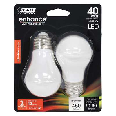 941184-7 Feit Electric LED Bulb: A15, Medium Screw (E26), 40W INC, 5 W Watts, LED, 2 PK ...