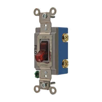 943447-5 Hubbell Pilot Light Wall Switch: Toggle Switch, Single Pole ...
