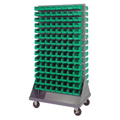 940753 Mobile Louvered Floor Rack: 36 in x 24 in x 72 in, 240 Bins ...