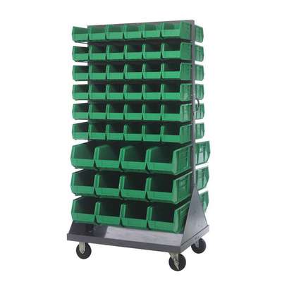 940753-5 Mobile Louvered Floor Rack: 36 in x 24 in x 72 in, 96 Bins ...