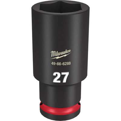 942729-2 Milwaukee Deep Impact Socket: 1/2 in Drive Size, 27 mm Socket ...