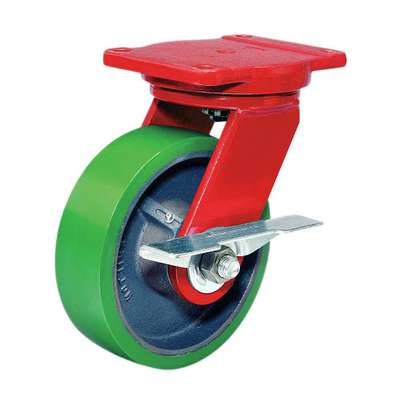 939985-7 Standard Plate Caster: 6 in Wheel Dia., 1200 lb, 7 3/4 in ...