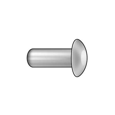 940261-4 Solid Rivet: Universal Head, Aluminum, 0.25 in Rivet Dia., 0. ...