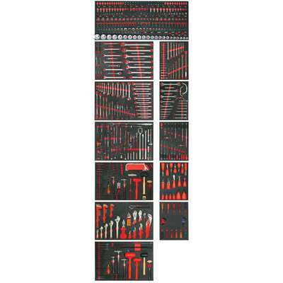942002-3 Master Tool Set: 613 Total Pcs, Metric/SAE, 1/4 in/3/8 in/1/2 ...