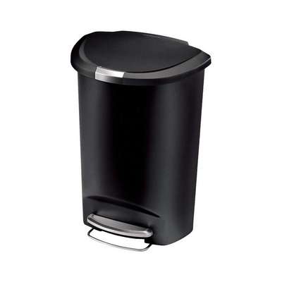 942075-9 Simplehuman Trash Can: Plastic, Black, 13 gal Capacity, 18 7/8 ...