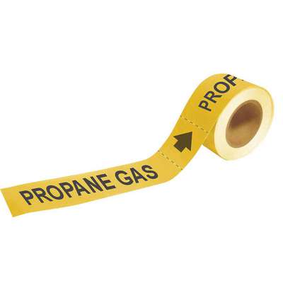 940003-9 Brady Pipe Marker: Propane Gas, Yellow, Black, Fits 2 1/2 to 6 ...