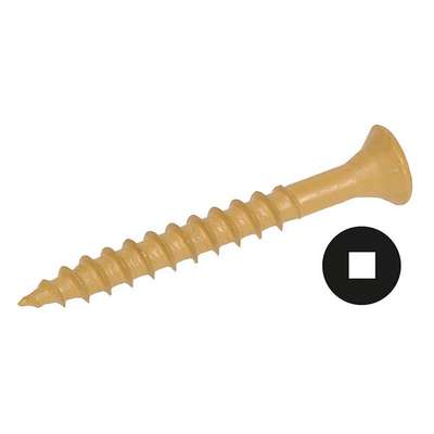 940627-2 Wood Screw: #10 Size, 3 in Lg, Steel, Zinc Plated, Flat ...
