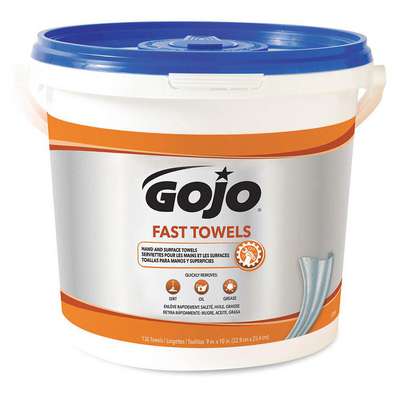 939975-7 GOJO Fast Towels: Bucket, 9 in x 10 in Sheet Size, 130 Wipes ...