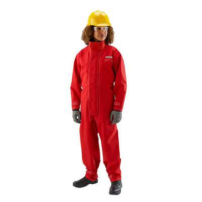 939963-9 AlphaTec Breathable Red Poly Coverall: Polyester, Medium Duty ...
