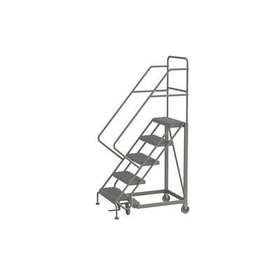 936116-6 Tri-Arc 5-Step Rolling Ladder, Serrated Step Tread, 86"Overall ...