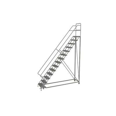 941359 Tri-Arc Rolling Ladder: 140 in Platform Ht, 17 in Platform Dp ...