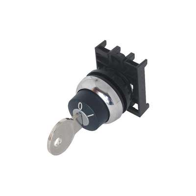 937557-3 Eaton Non-Illuminated Selector Switch Operator, 22 mm, Metal, Keyed, Maintained ...