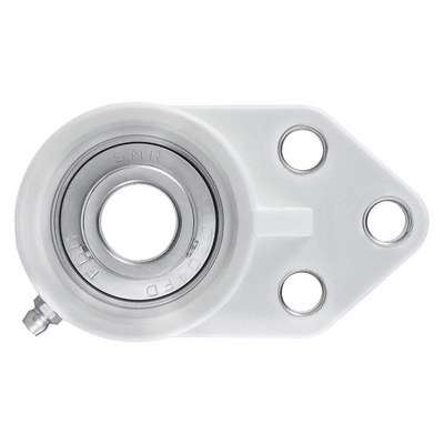 941367-3 3 Bolt Flange Bearing: Radial Ball, 35 mm Bore, SS, Set Screws, 95 mm Lg, 47.1 mm Wd ...