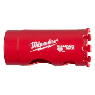 943130-6 Milwaukee Hole Saw: 7/8 In Saw Dia., 1 1/2 In Max. Cutting Dp, 1/2"-20 Thread Size ...
