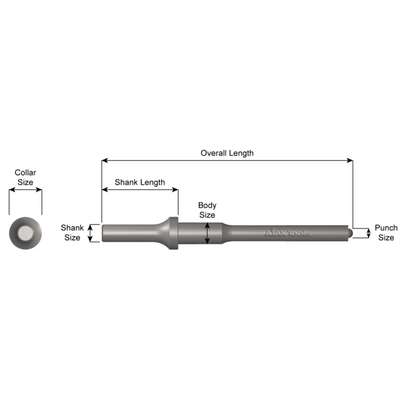 77679 Chisel Roll Pin Driver Shank .401 Length 7 1/2In. | Imperial Supplies