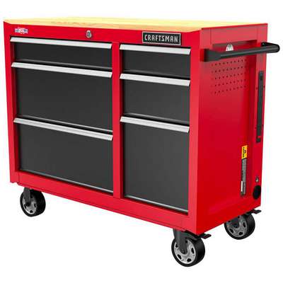941776-7 Craftsman Rolling Cabinets: Gloss Red, 41 in W x 18 in D x 34 ...